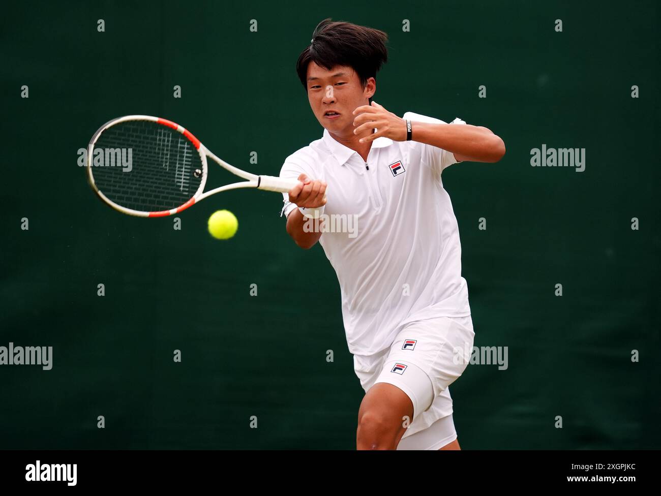 Jangjun Kim on day ten of the 2024 Wimbledon Championships at the All ...