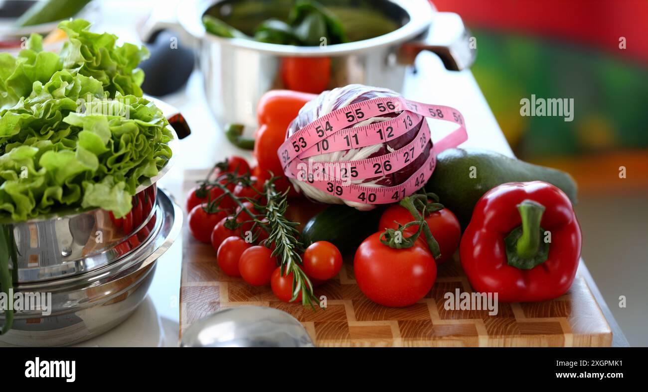 Healthy Fresh Vegetables Assortment Measuring Stock Photo - Alamy