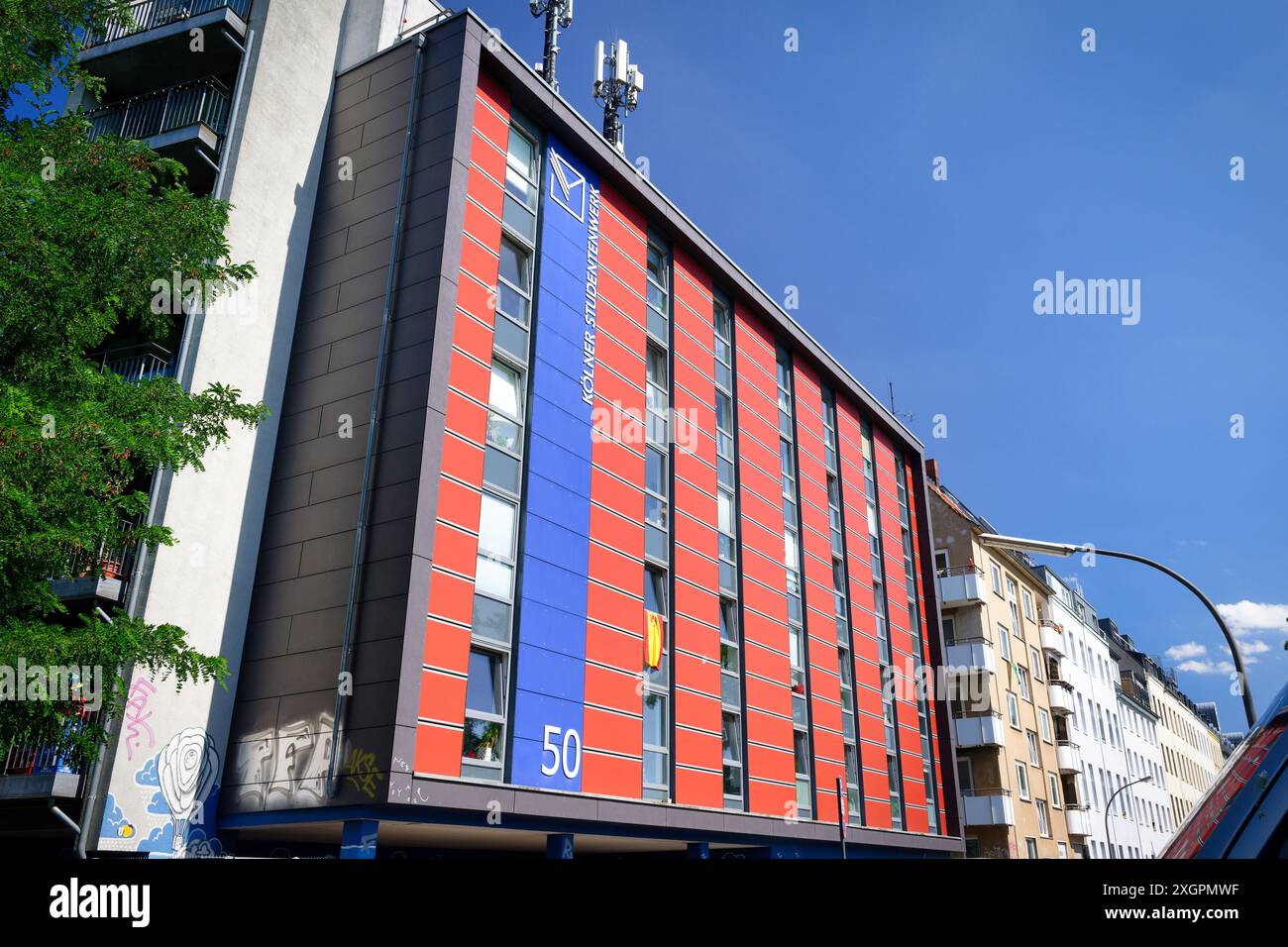 Cologne, Germany July 09 2024: dormitory of the cologne student union ...