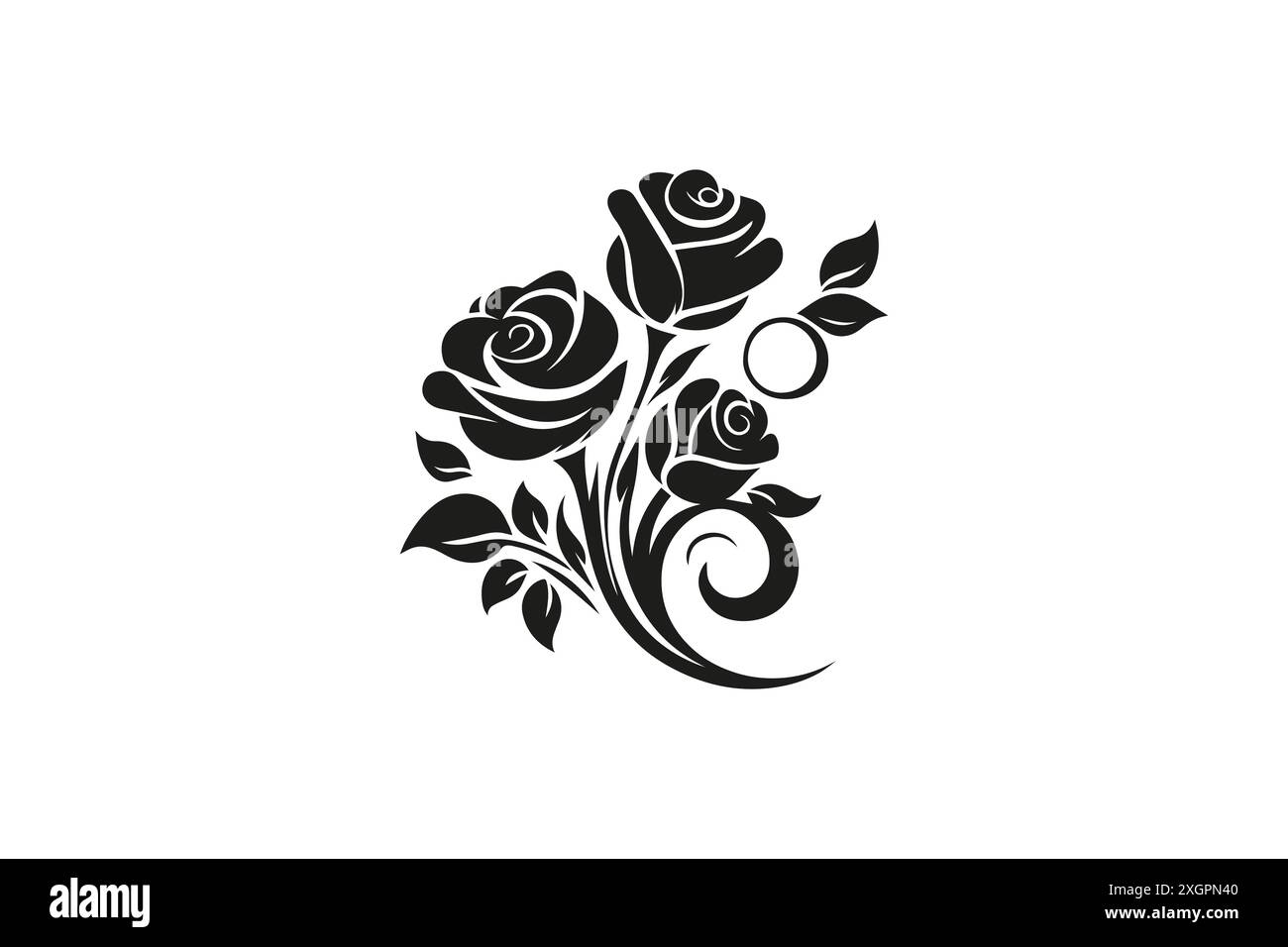 Black white rose abstract Cut Out Stock Images & Pictures - Alamy