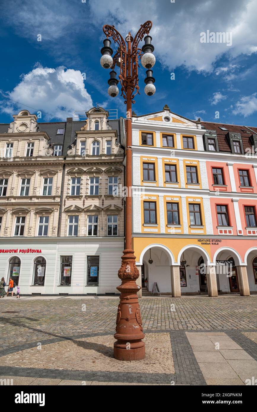 Old town Edvard Benes square in historic city centre of Liberec, Czech ...