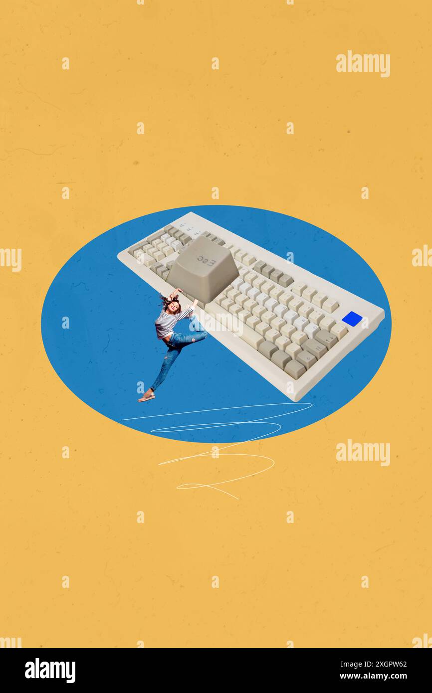 Vertical image picture young energetic funky dancer girl ballerina ...