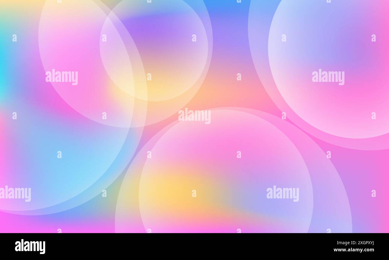 Color gradient background with circles. Abstract pink, blue and yellow ...