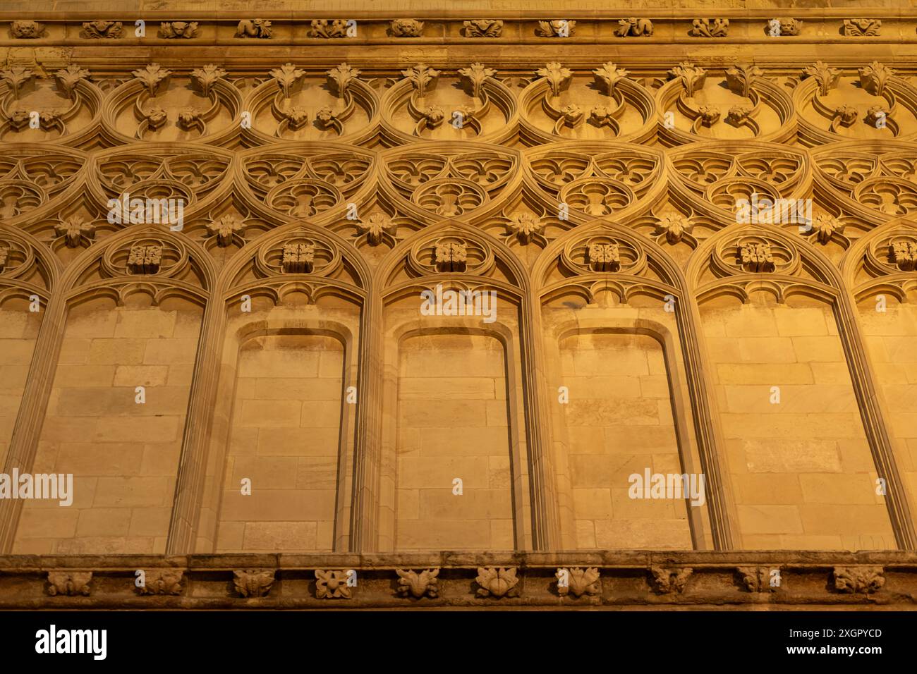 Detailed view of the Gothic architectural detailing on the Serranos ...