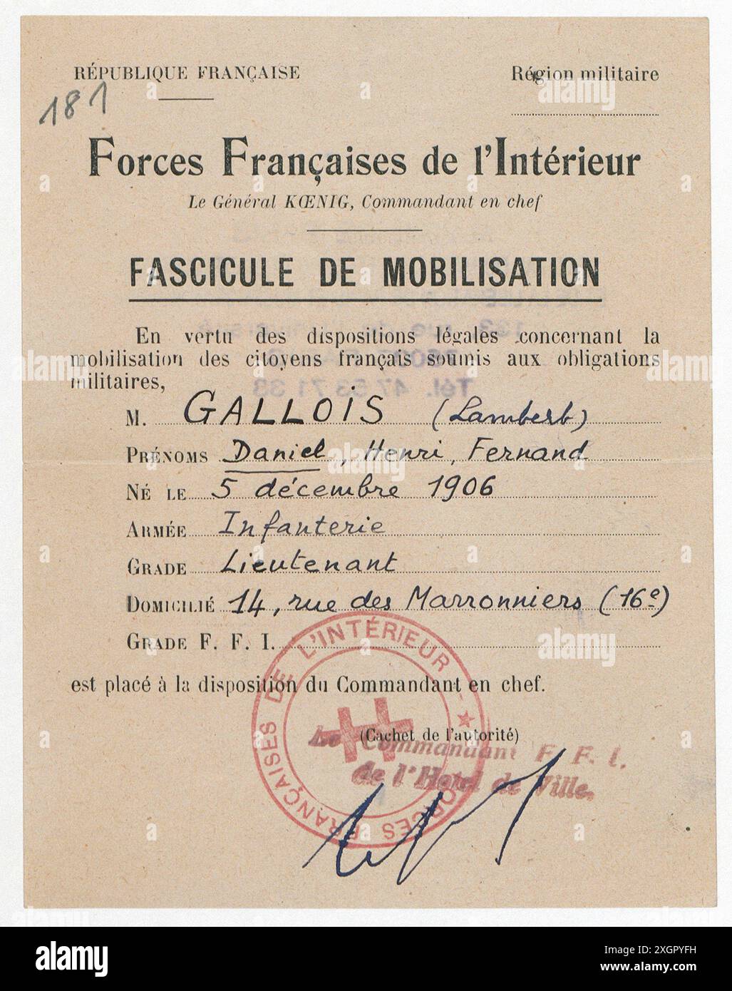 Forces francaises de linterieur hi-res stock photography and images - Alamy