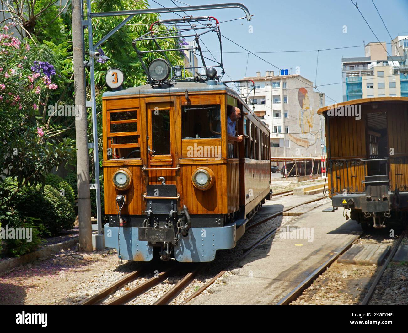 Vintage Electric Train at Palma Mallorca Spain Stock Photo - Alamy