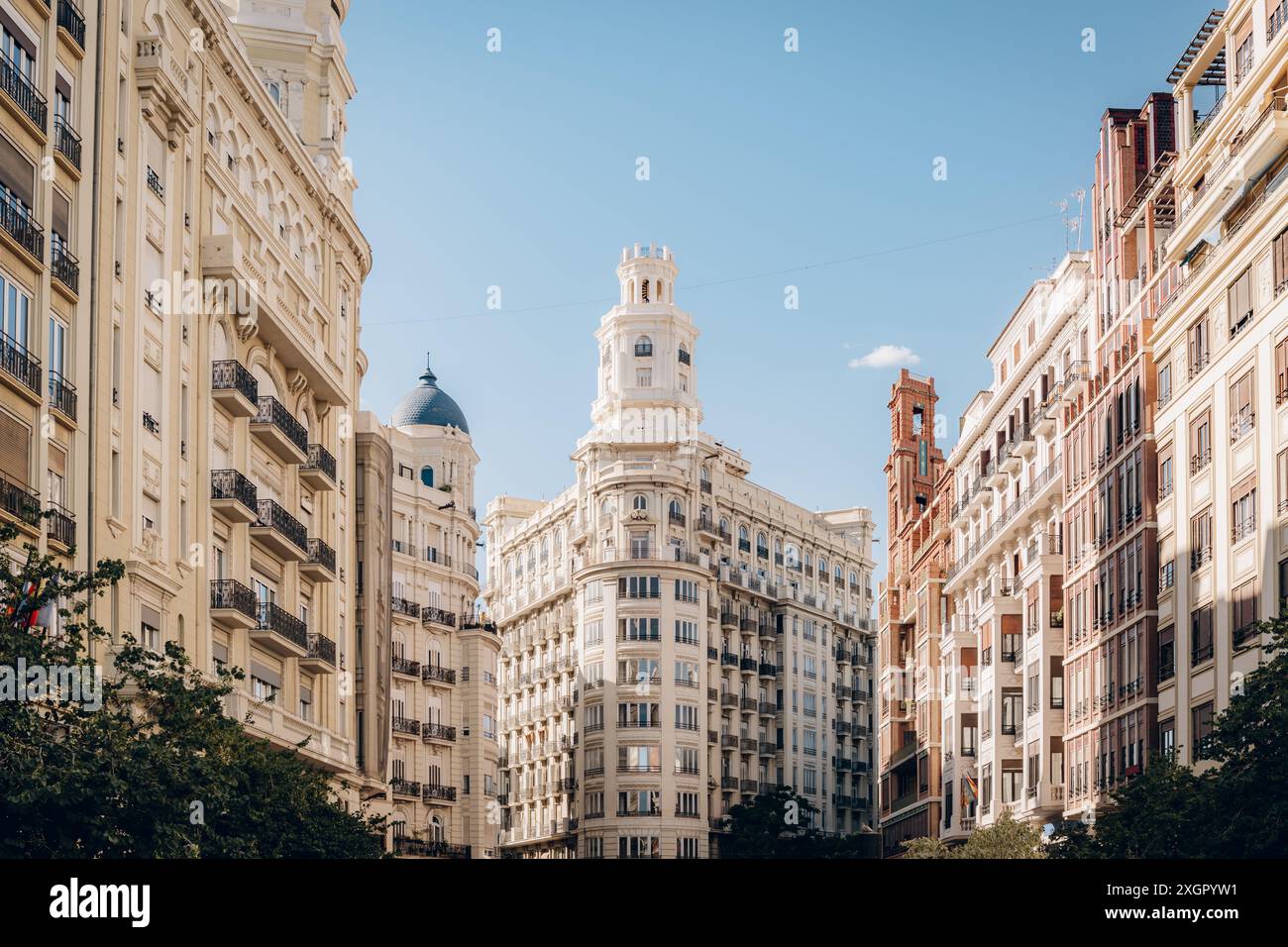 Elegant historic buildings with intricate facades and balconies under a ...