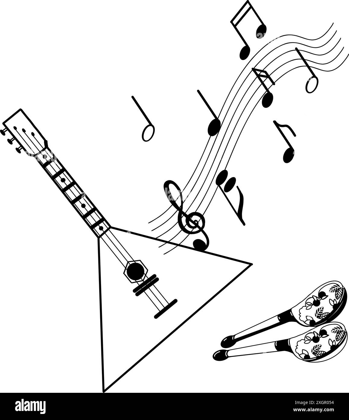 Classic russian acoustic guitar Stock Vector Images - Alamy