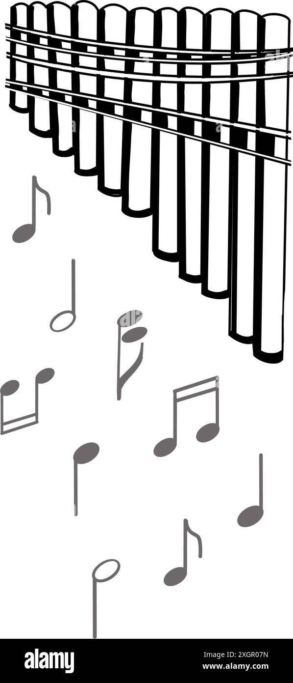 Vector illustration. Folk musical instruments, kugikla that produces a ...