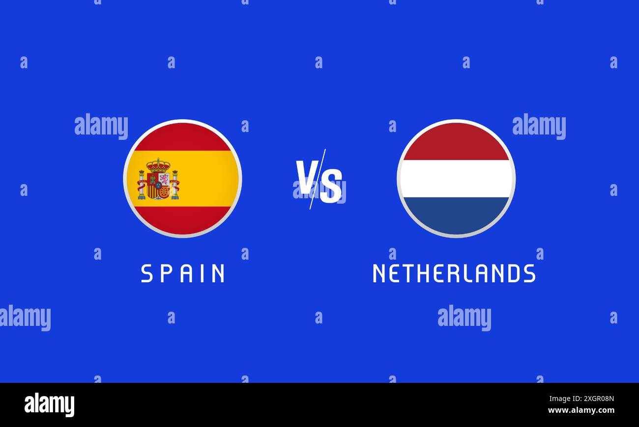 Spain vs Netherlands Final, flag emblems concept. Vector background ...