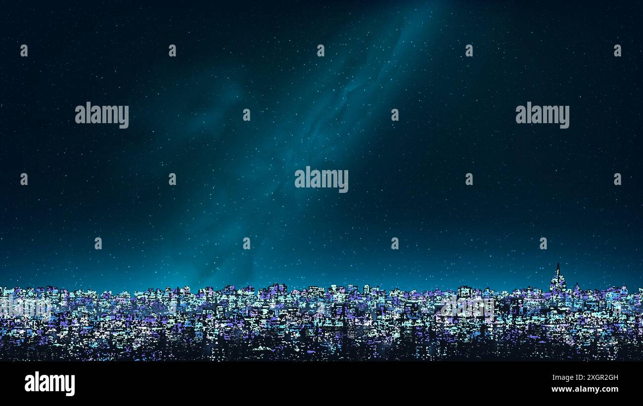Cityscape, city buildings at night. City skyline at nighttime. Night ...