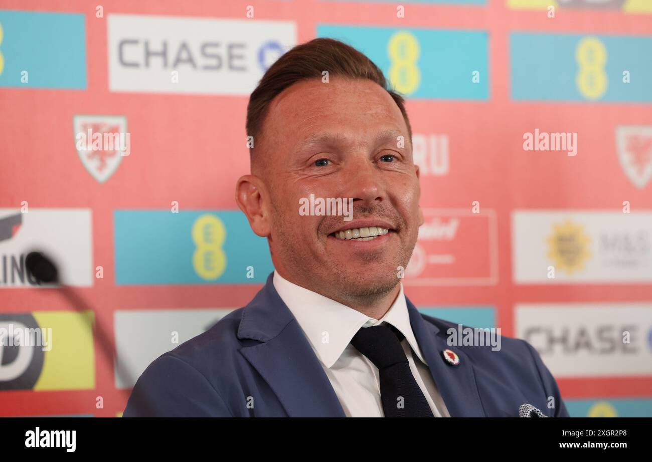 New Wales coach Craig Bellamy during a press conference at Hensol ...
