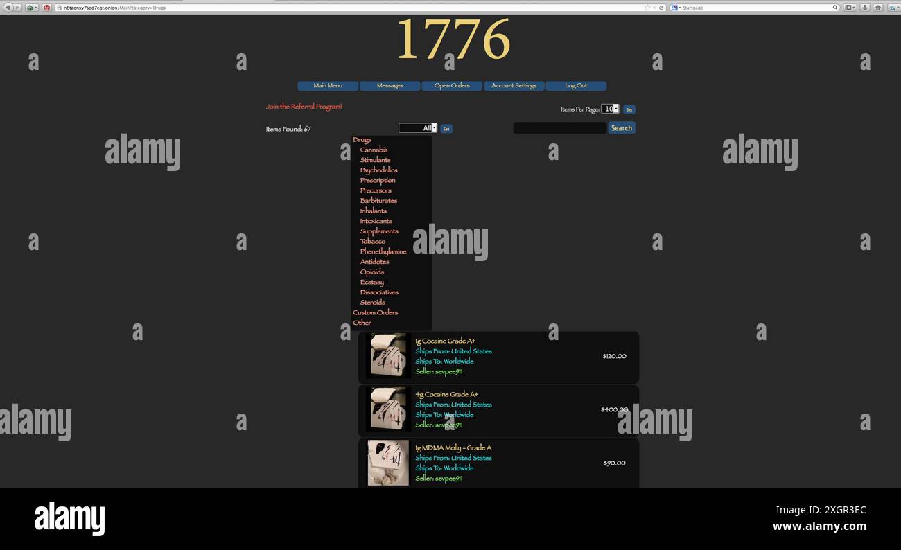 Screen grabs from black market market places on the Dark Net that sell ...