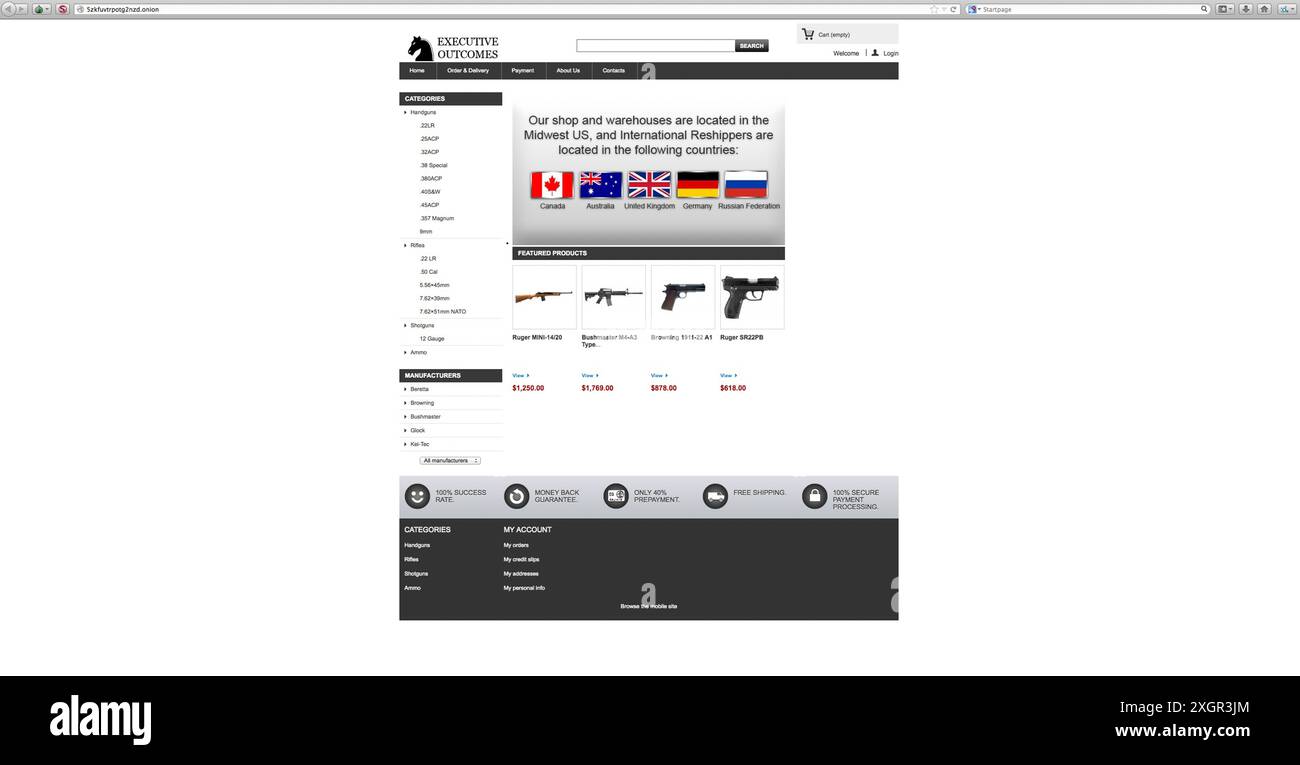 Screen grabs from black market marketplaces on the Dark Net that sell illegal services, drugs ...