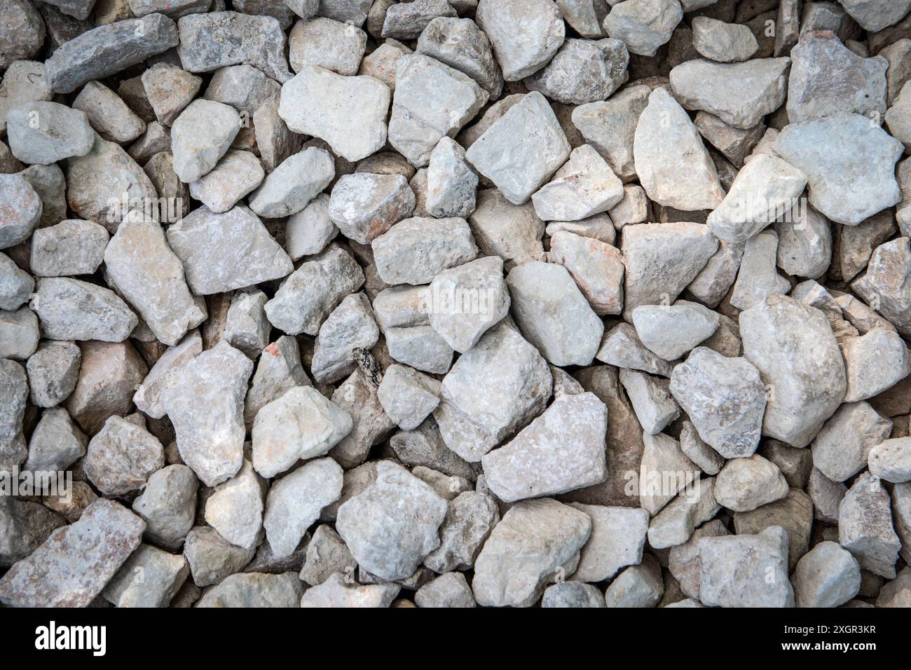 Dolomite rubble background. Materials for garden improvement and road ...