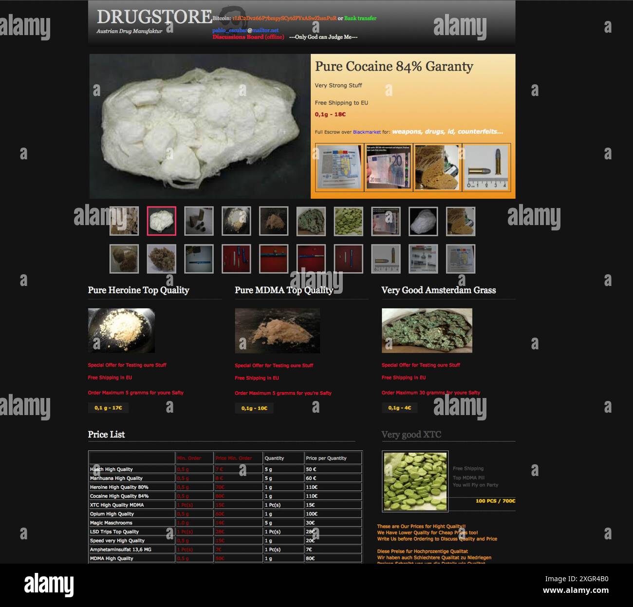 Screen grabs from black market market places on the Dark Net that sell ...