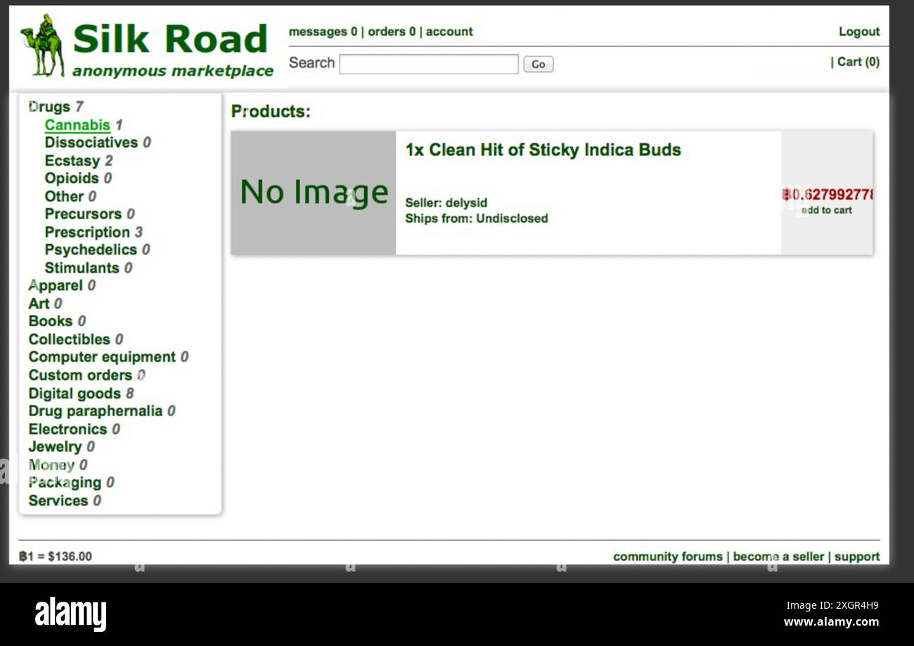 Screen grabs from black market places on the Dark Net Silk Road site that sells illegal services ...