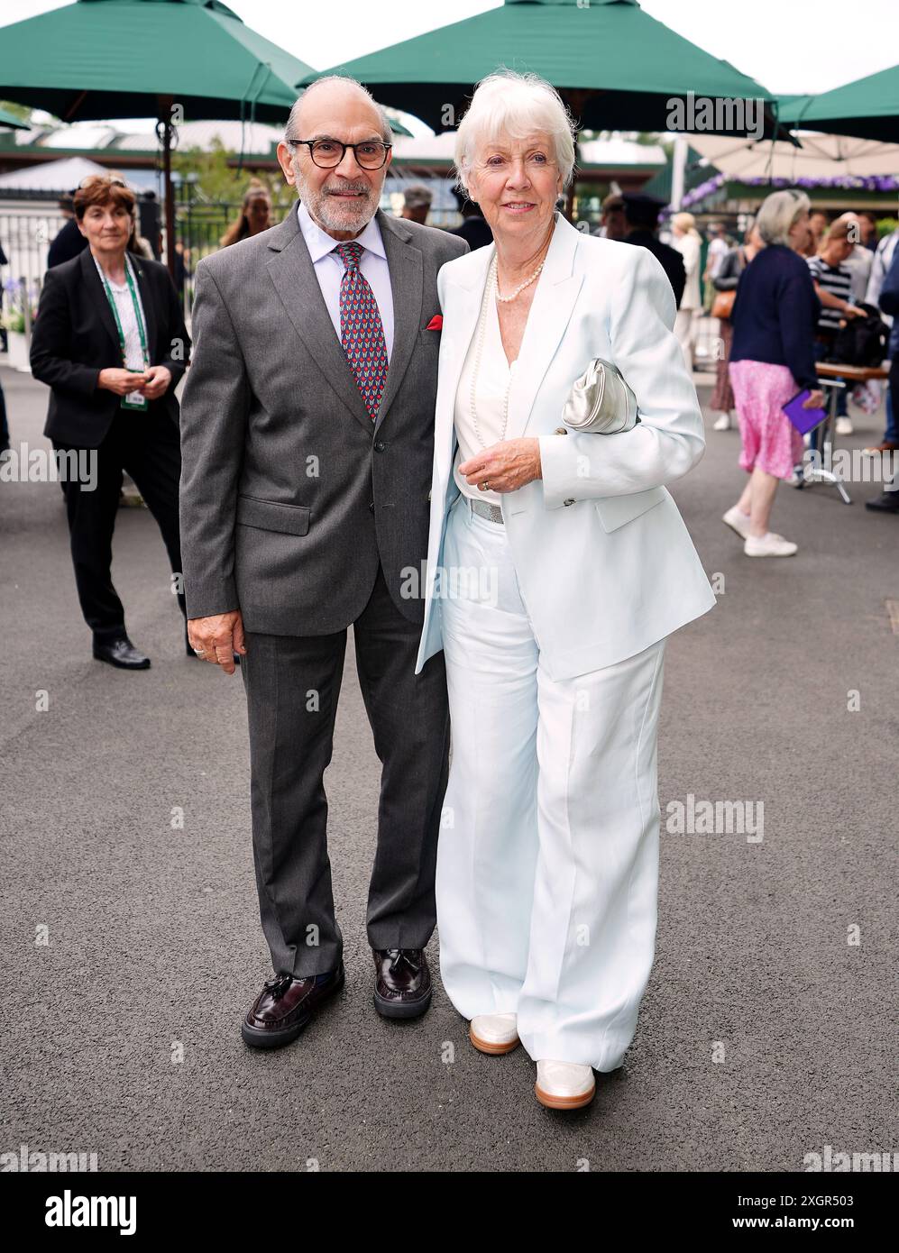 Sir David Suchet and Sheila Ferris on day ten of the 2024 Wimbledon ...