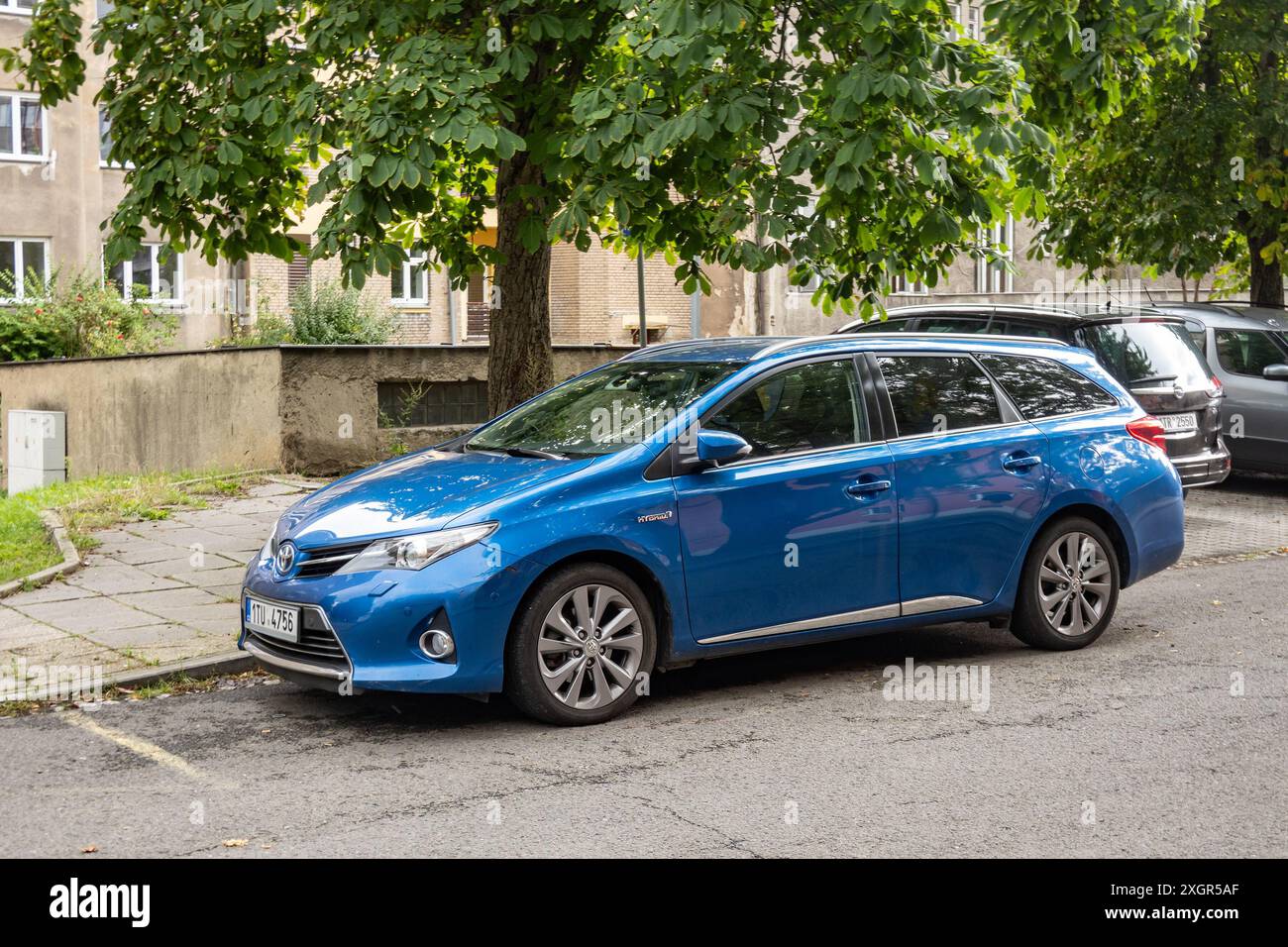 OSTRAVA, CZECH REPUBLIC - SEPTEMBER 14, 2023: Blue Toyota Auris Touring ...