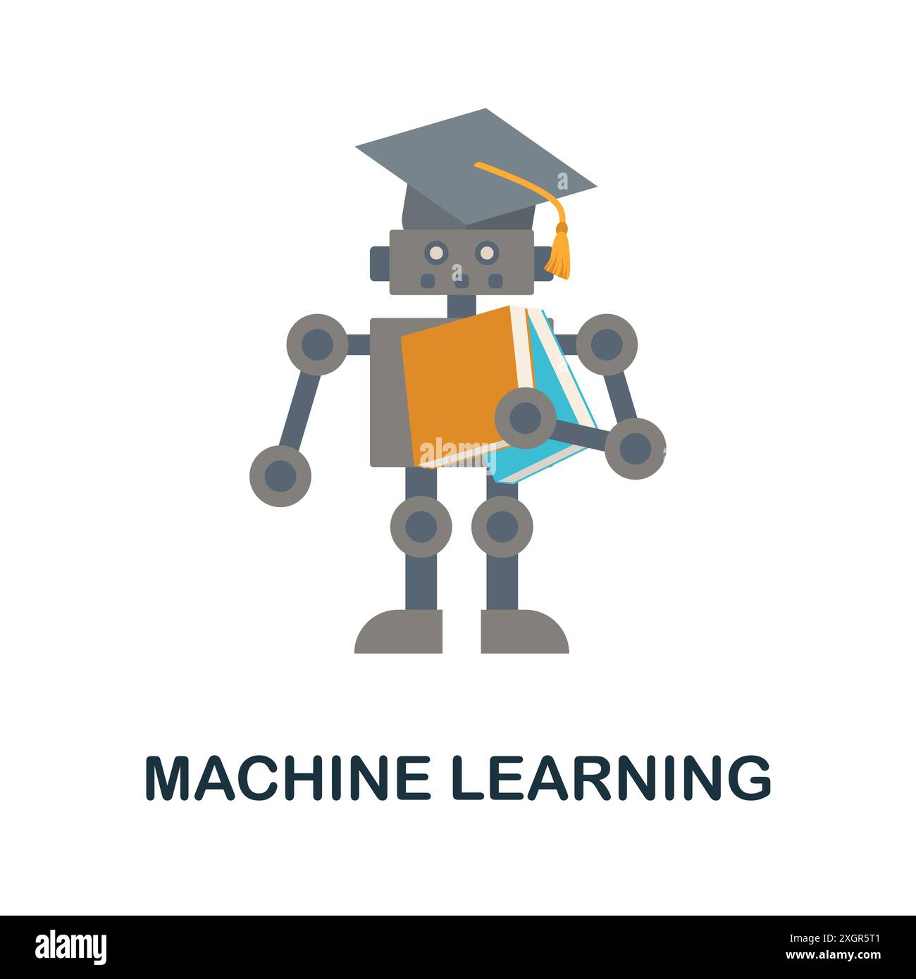 Machine Learning Flat Icon Colored Sign From Machine Learning