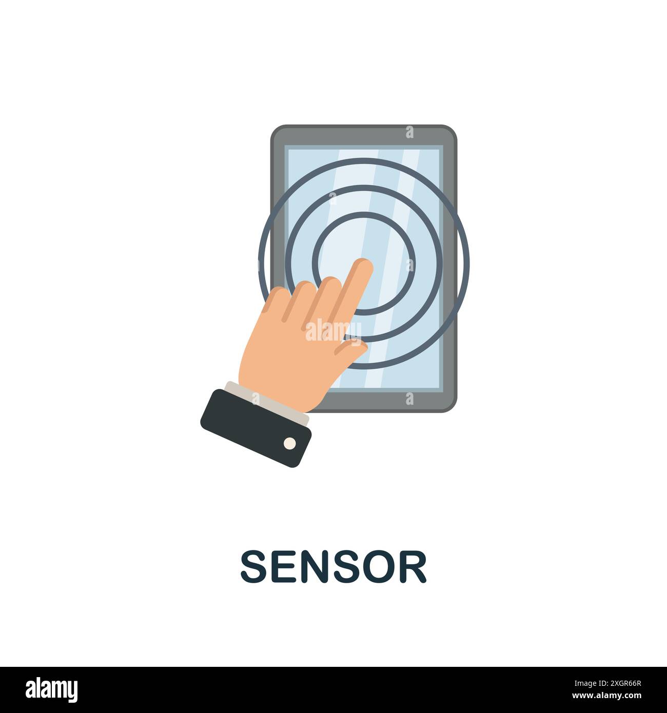 Sensor flat icon. Colored sign from machine learning collection ...