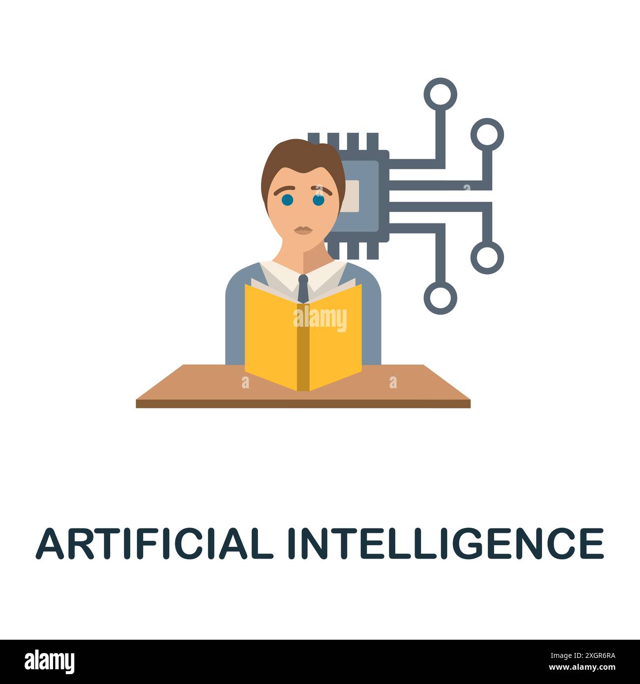 Artificial intelligence ai colored symbol Stock Vector Images - Alamy