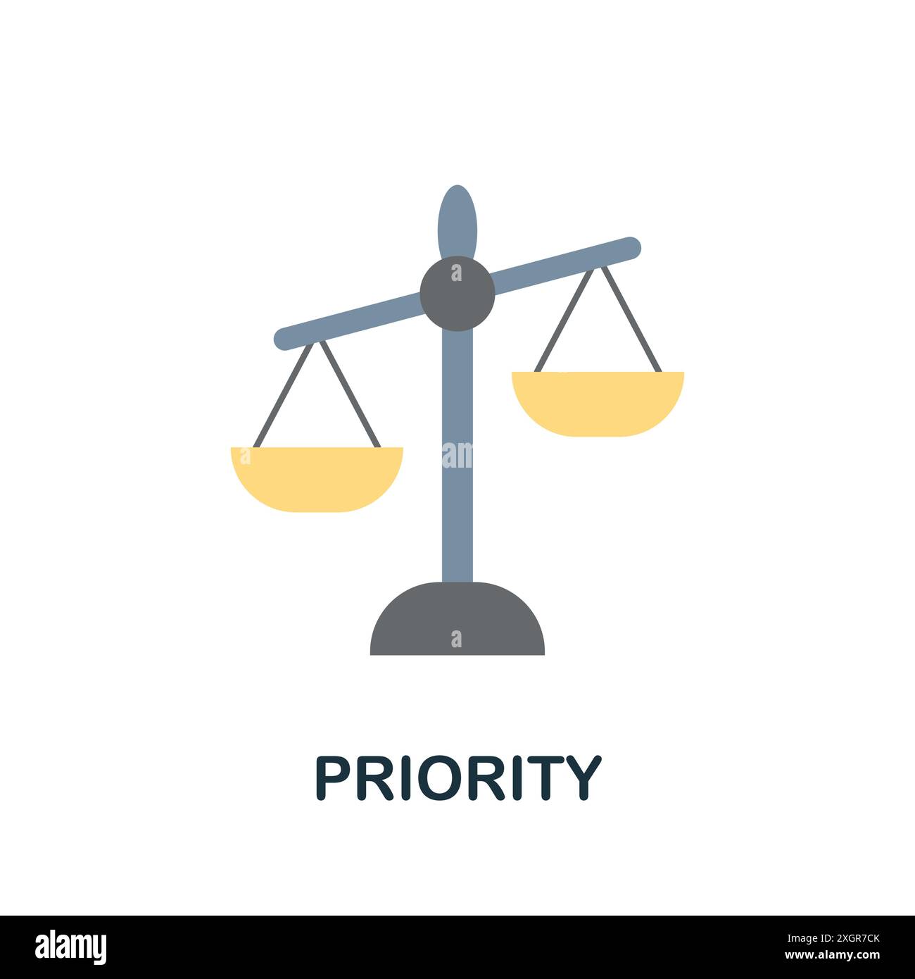 Priority flat icon. Colored sign from machine learning collection ...