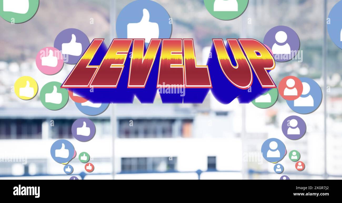 Digitally animated skyline digital connection hi-res stock photography ...