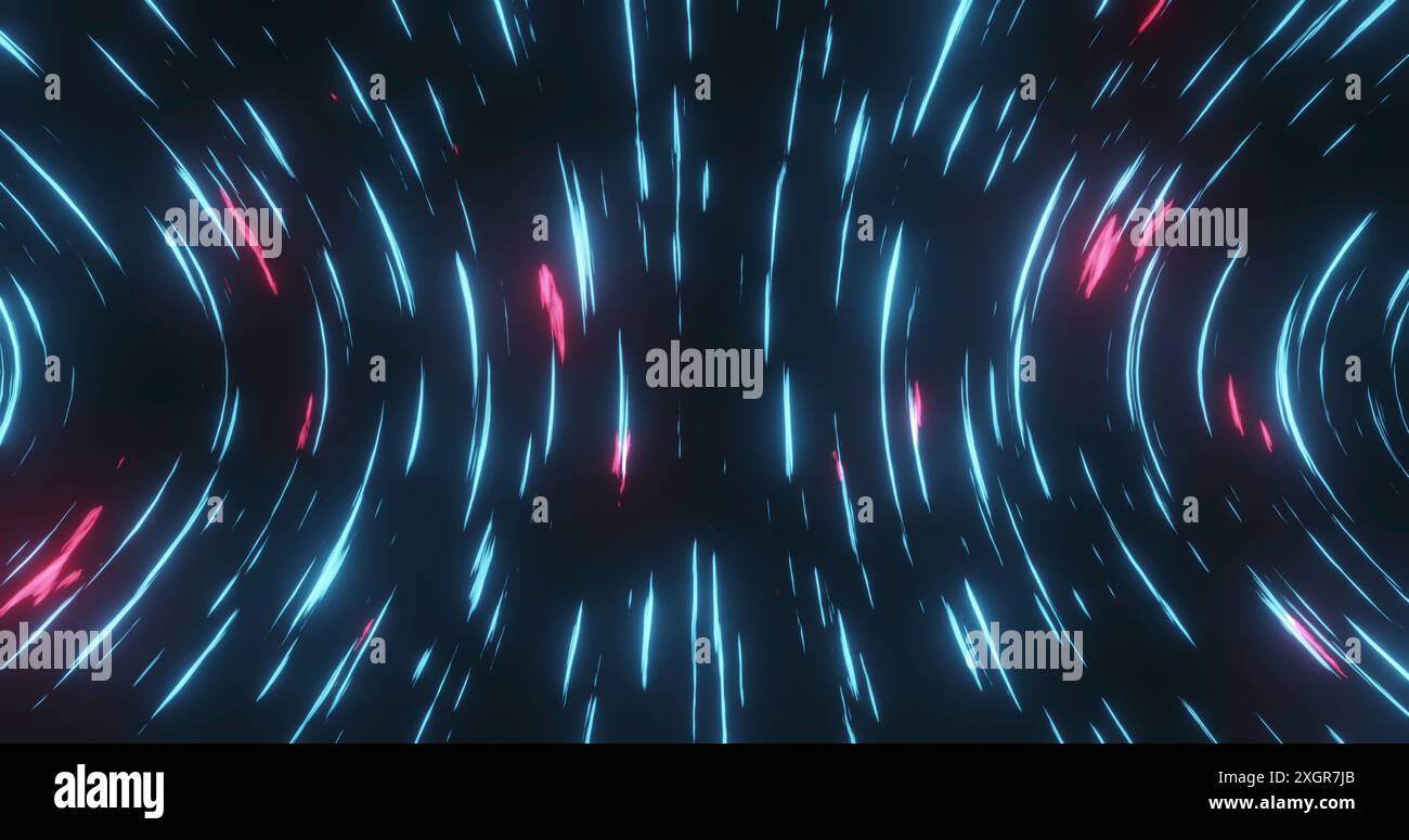 Image of pink and blue lights moving fast on black background. colour ...