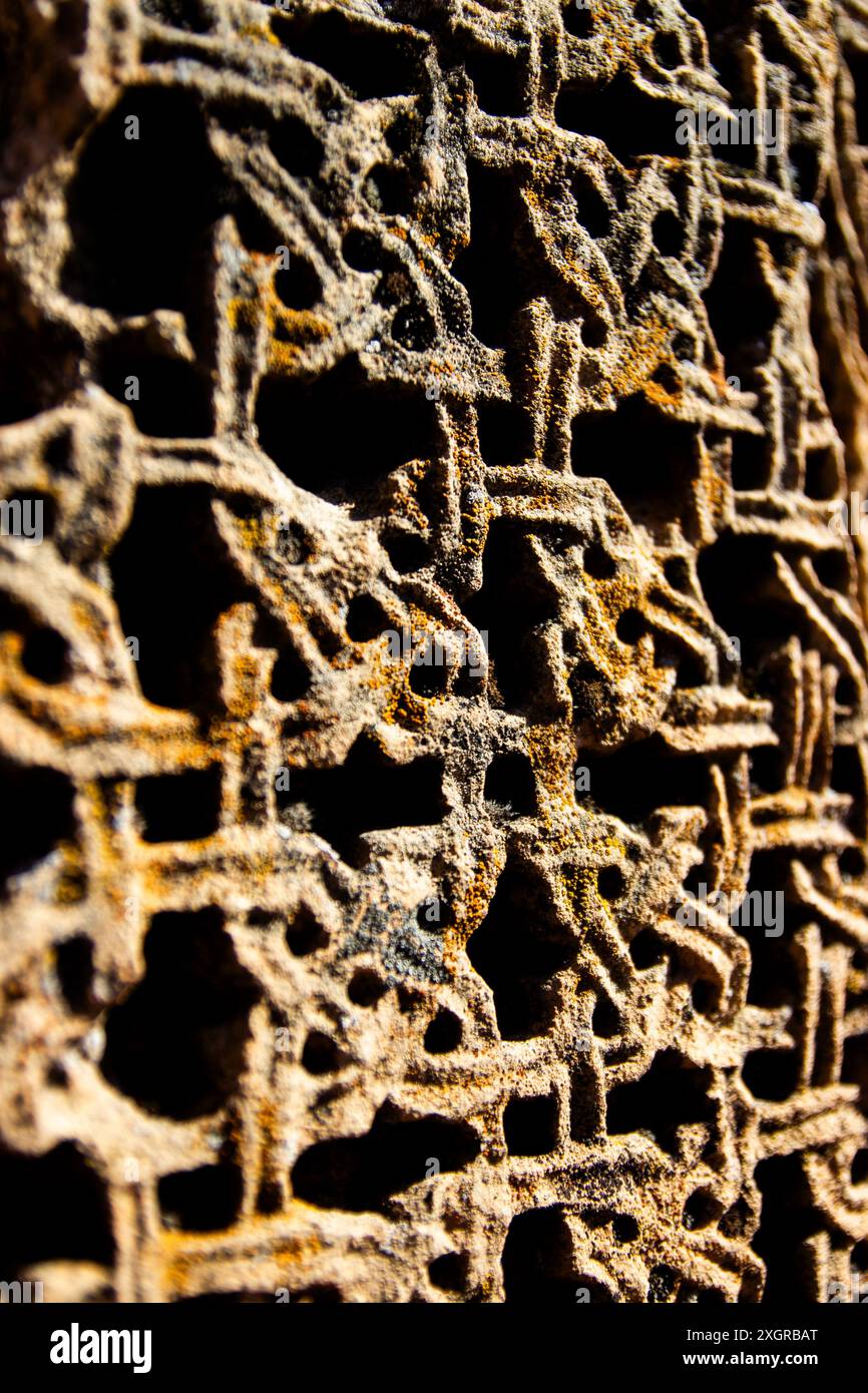 Beautiful carving on the armenian stone khachkar Stock Photo - Alamy