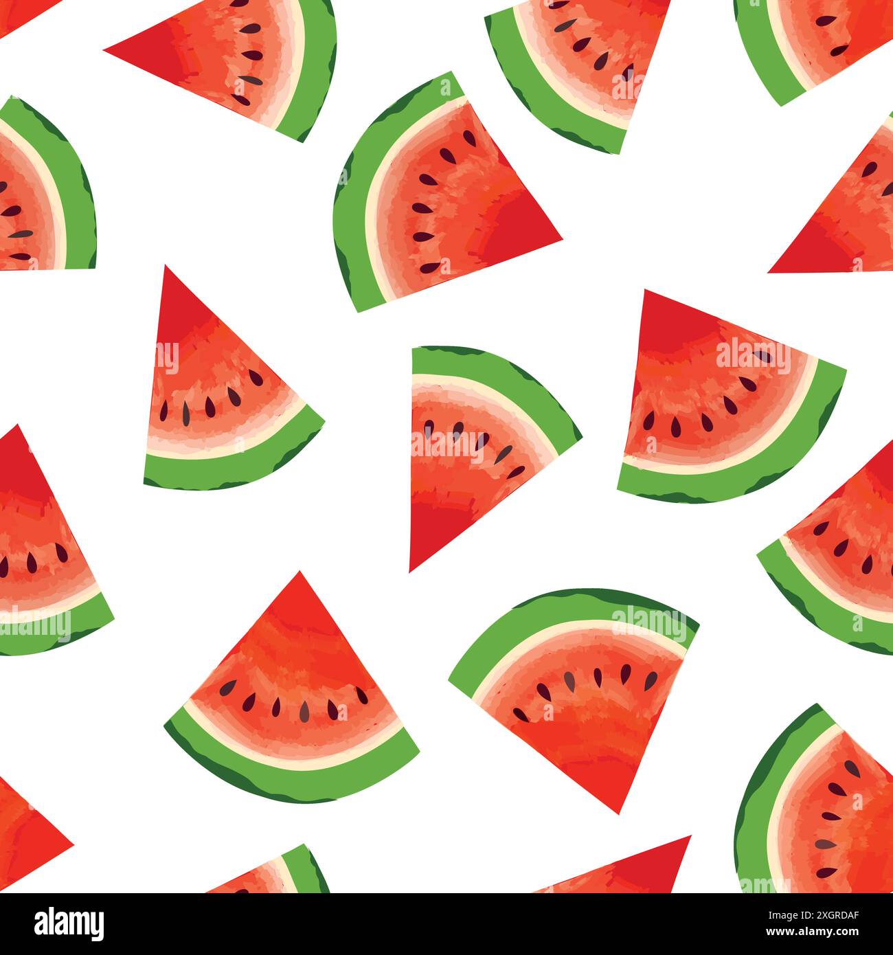 Watermelon pattern. Fruit juicy slice pieces seamless texture. Summer bright design Stock Vector ...
