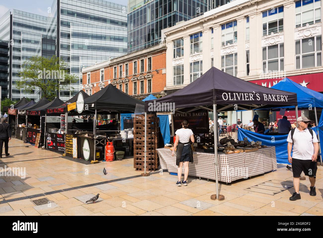 Food stalls on Lyric Square, King Street, Hammersmith, London, W6 ...