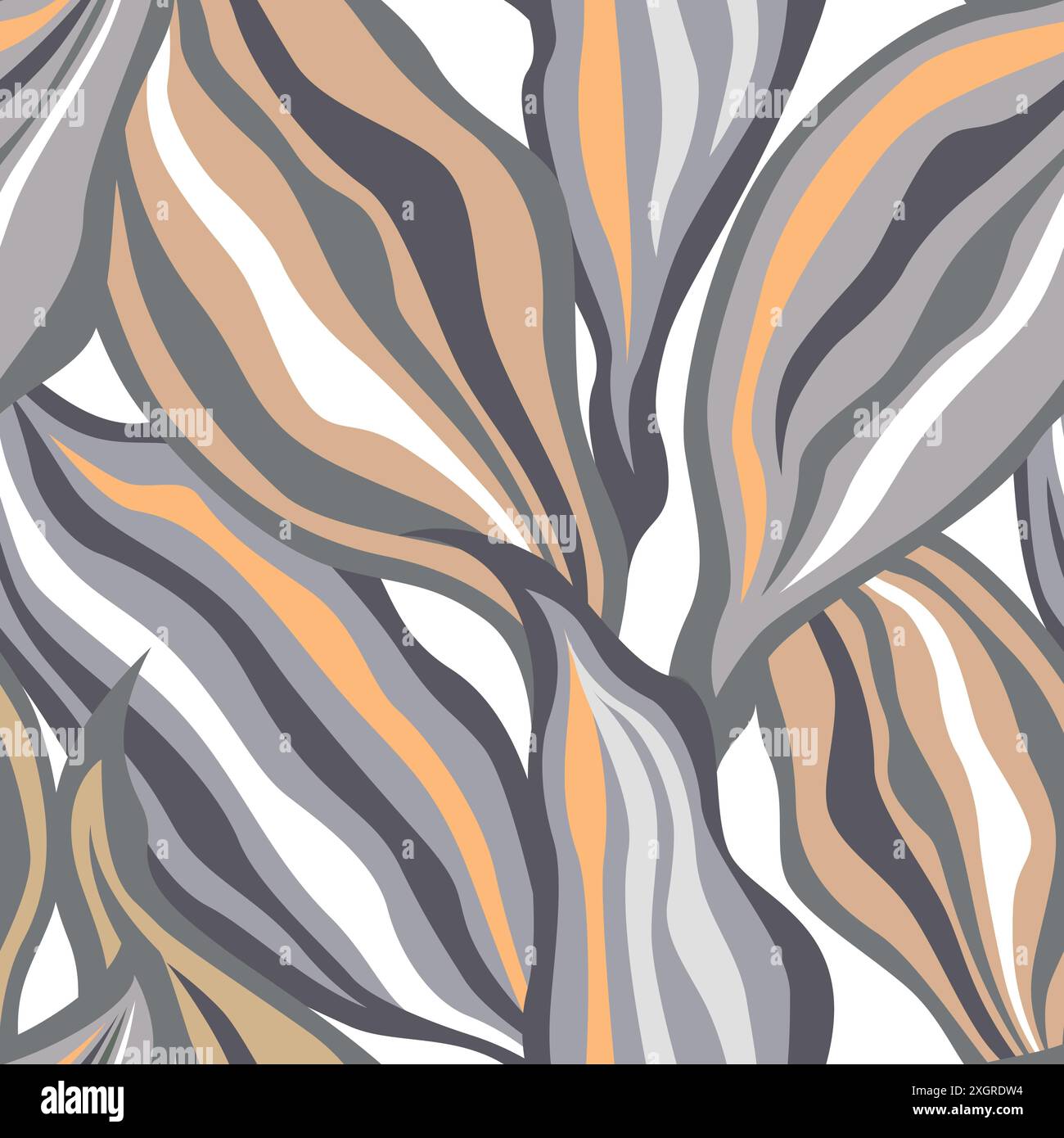 Floral wavy organic shape minimal seamless pattern. Flourish texture ...