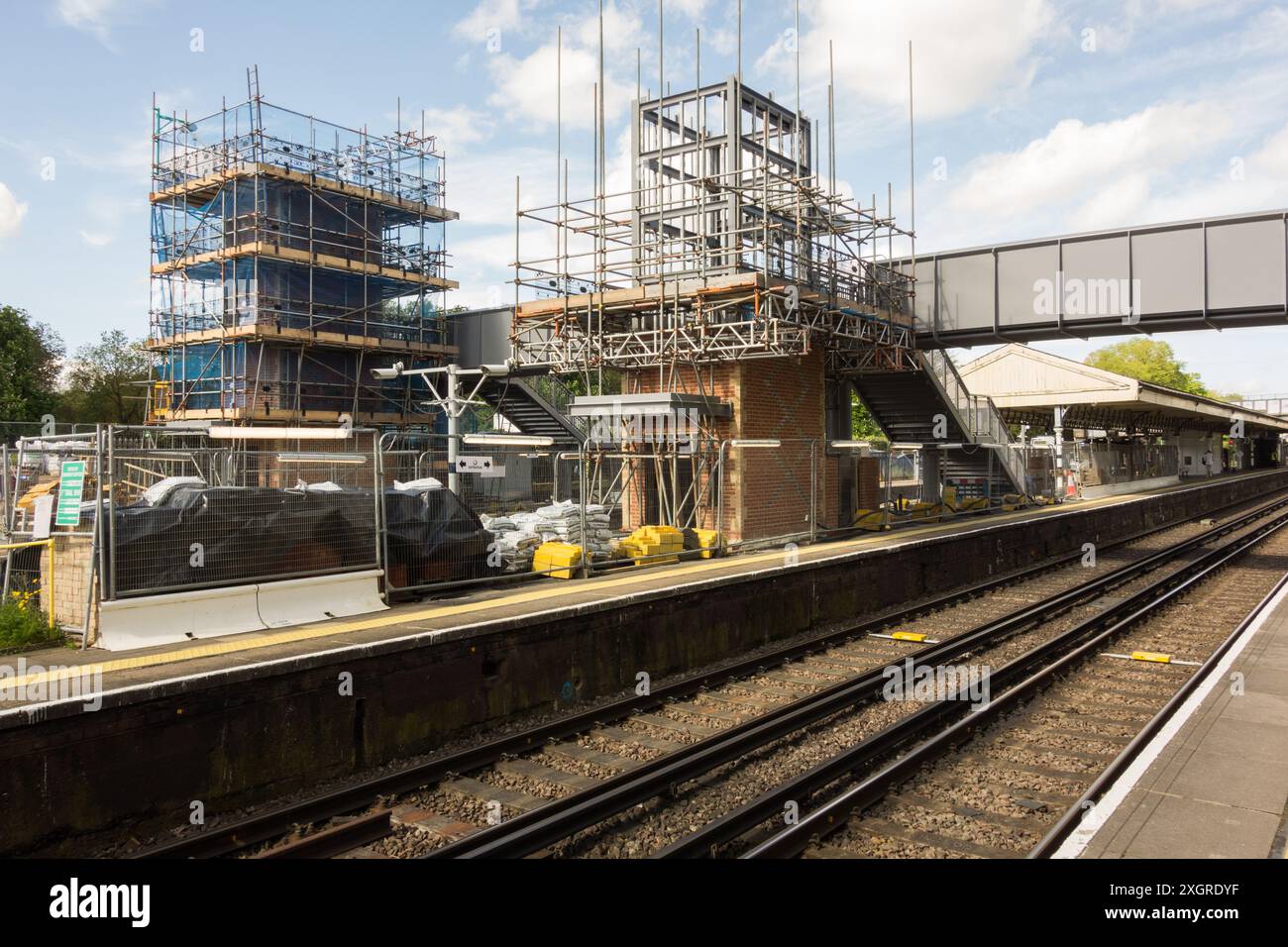 Lifts being constructed at Barnes Station, Barnes, London, SW13 ...