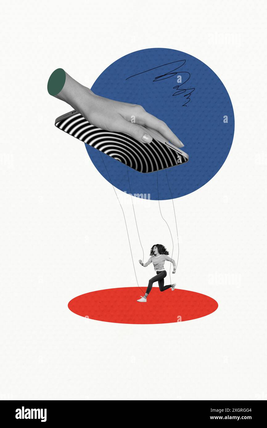 Composite trend artwork image photo collage of huge hand hold ...