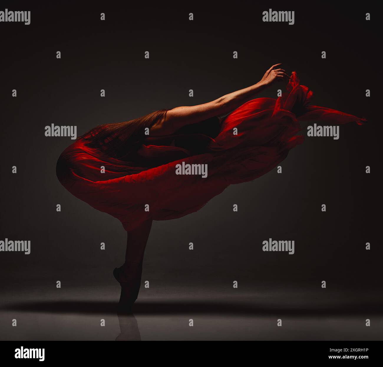 Dancing, woman and flow in dress in studio with performance, craft and ...