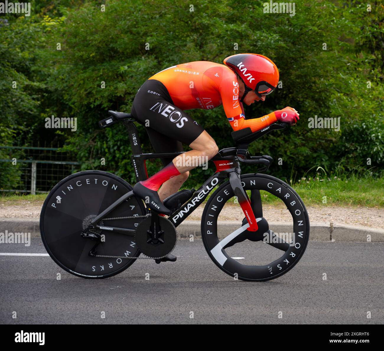 Geraint Thomas, Ineos Grenadiers, 2024 Tour de france stage 7 timetrial ...
