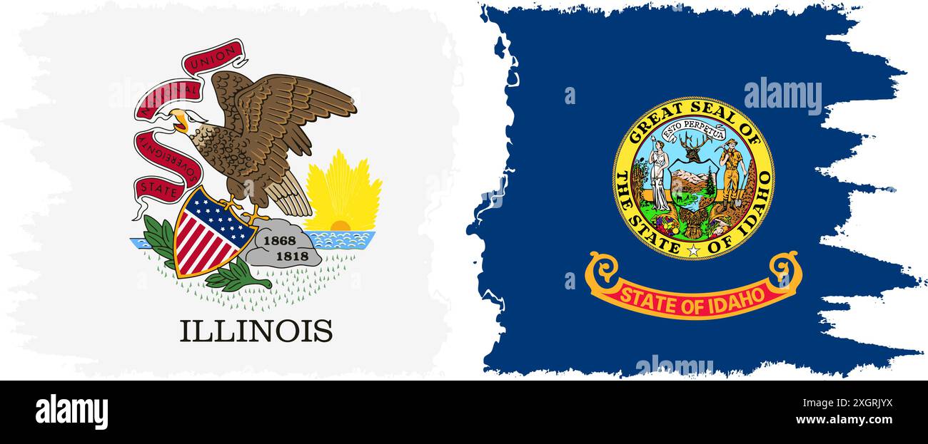 State illinois flag flags Cut Out Stock Images & Pictures - Alamy