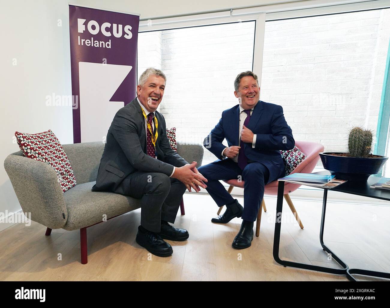 Housing Minister Darragh O'Brien (right) with Pat Dennigan CEO of Focus ...