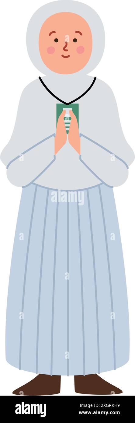 muslim woman in ihram clothes isolated Stock Vector Image & Art - Alamy