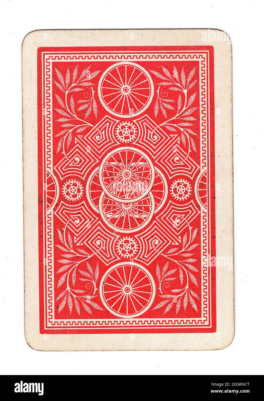 A vintage playing card back on a white background Stock Photo - Alamy