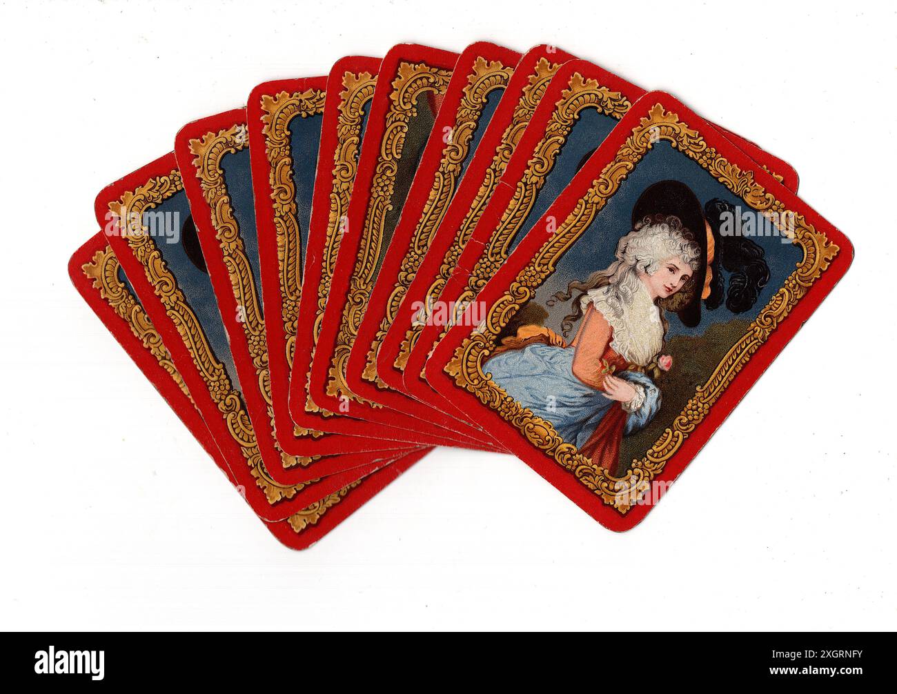 Vintage playing card backs on a white background Stock Photo - Alamy