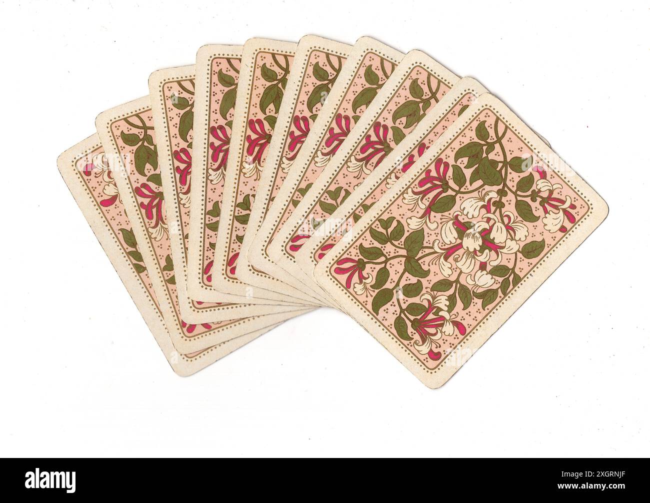 Vintage playing card backs on a white background Stock Photo - Alamy