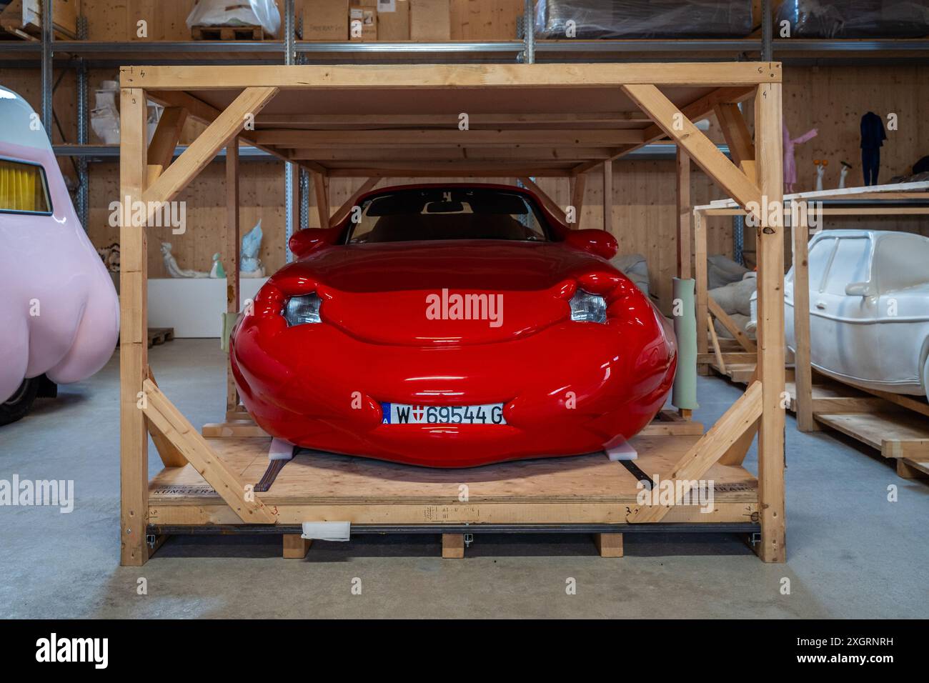 Artwork by the Austrian artist Erwin Wurm in his studio at Schloss ...