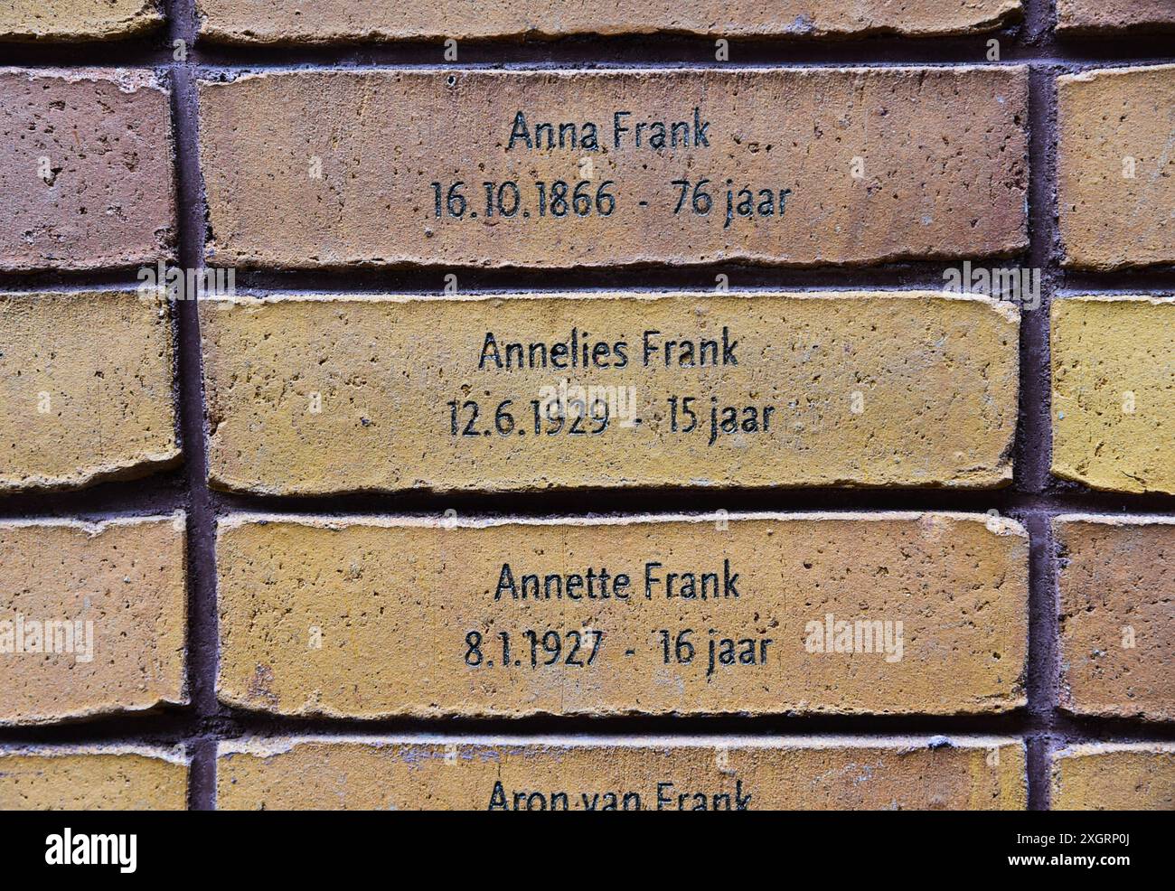 Amsterdam, the Netherlands. July 5th, 2024. The tablets of Anne Frank ...