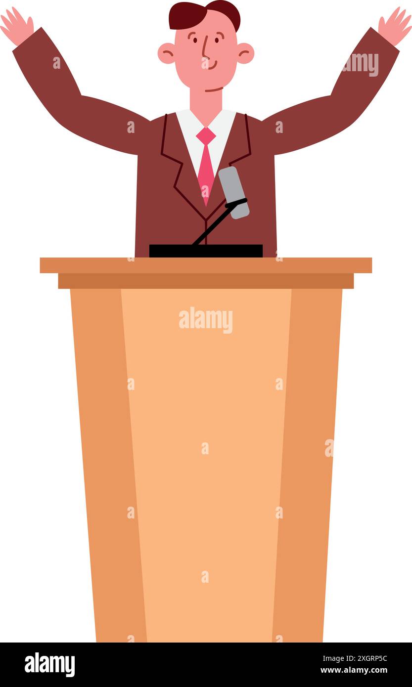 president man standing giving a speech isolated Stock Vector Image ...