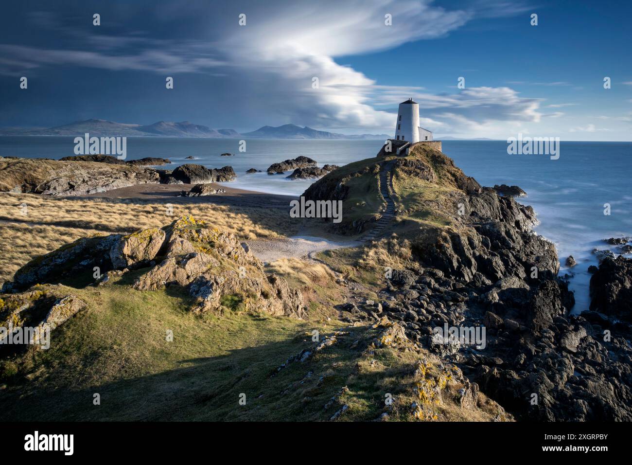 Tŵr Mawr lighthouse an hour before sunset Stock Photo - Alamy