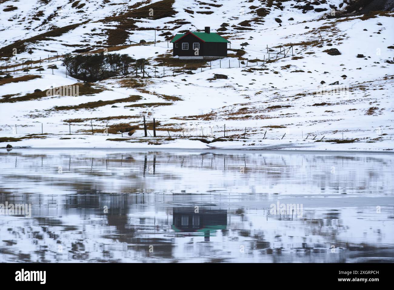 A cold winter scene on the Faroe islands Stock Photo - Alamy