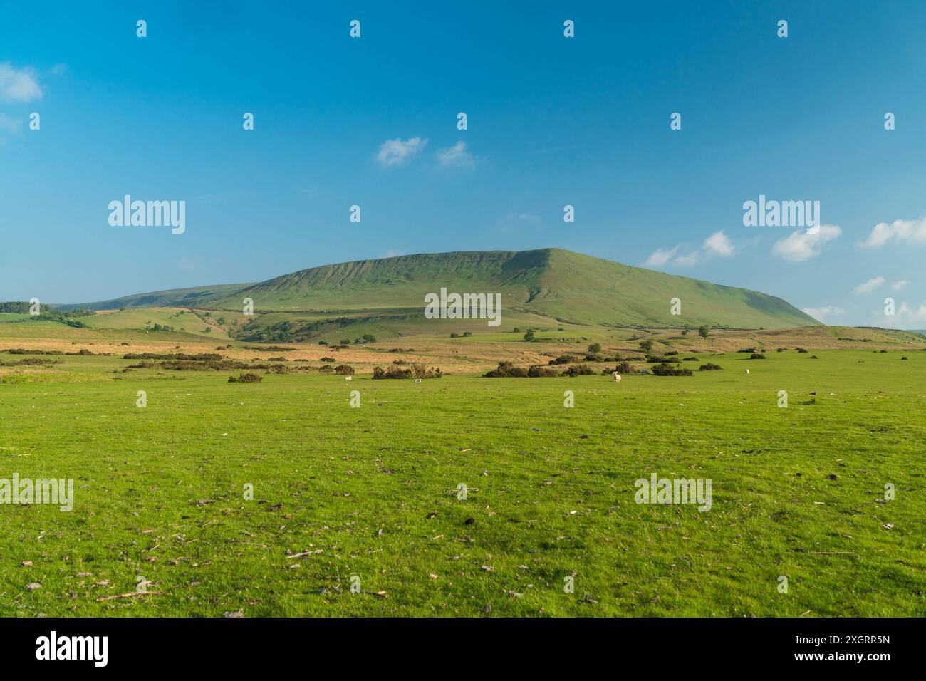 Early evening with clear spring skies over Hay Bluff, Hay on Wye Powys ...