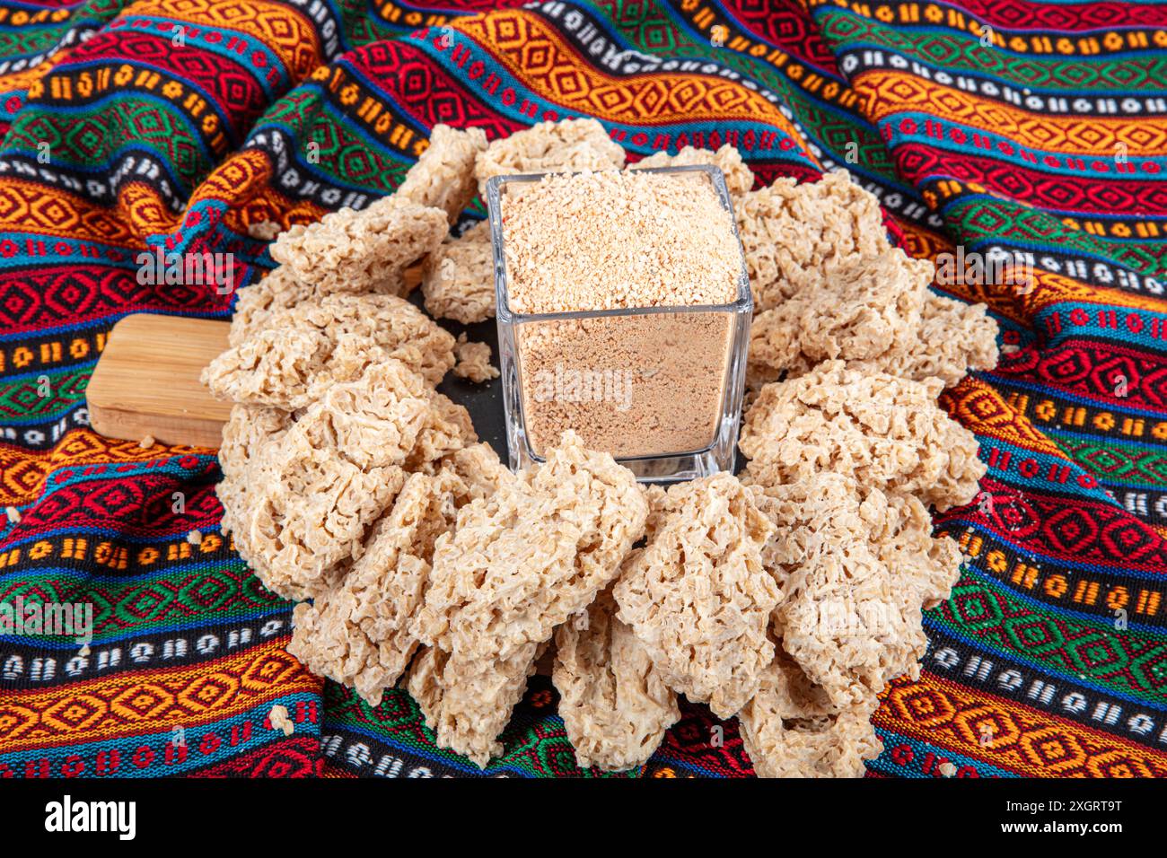 Traditional Anatolian chips (Turkish name is Tarhana). Pieces of the ...